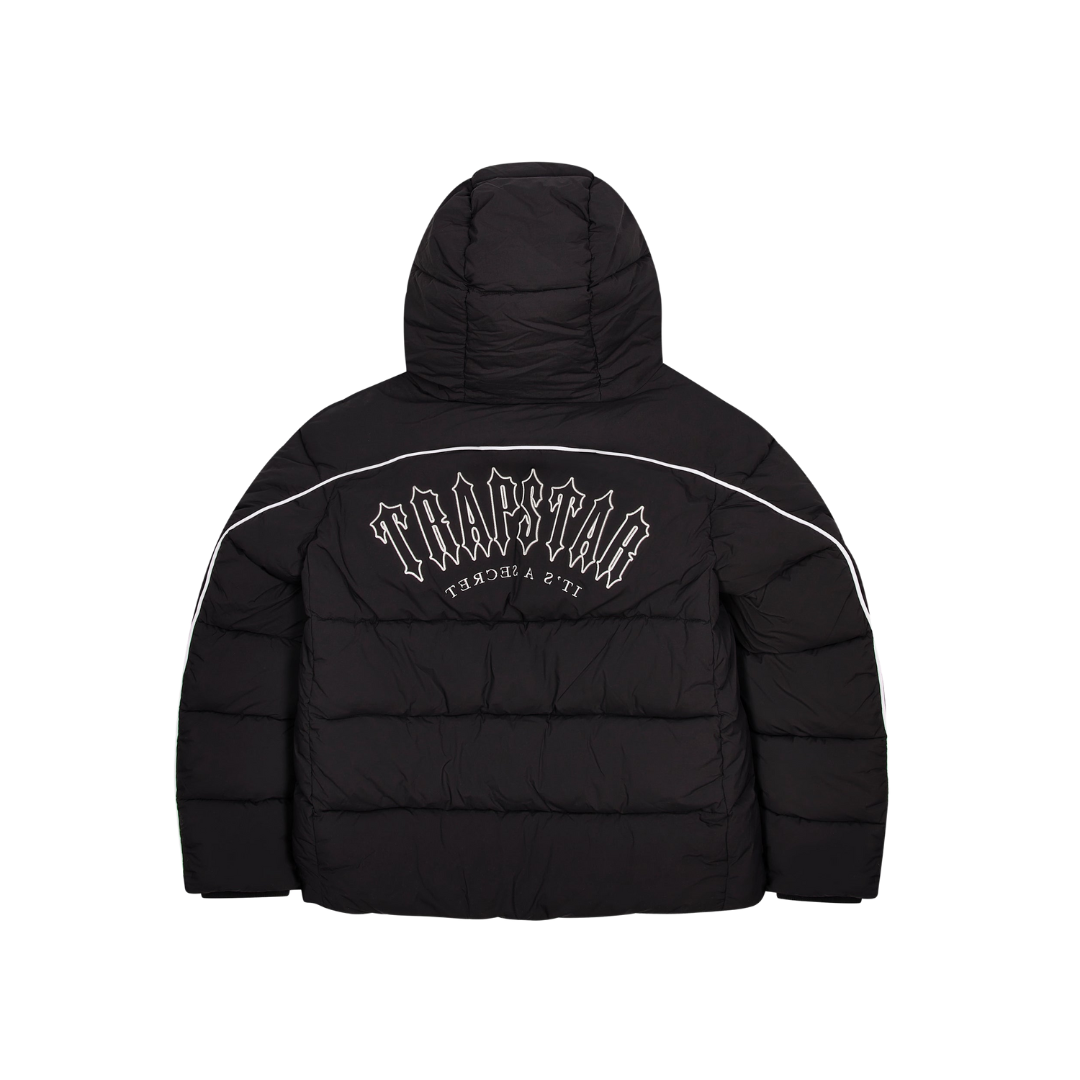 Trapstar Irongate Arch Piping Puffer Jacket - Black / White | Hype ...