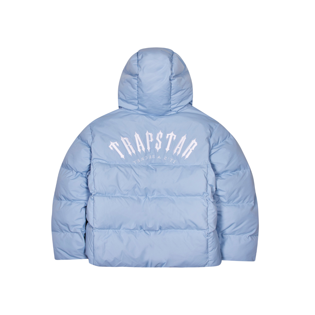 Trapstar Irongate Arch Hooded Puffer Jacket - Light Blue | Hype Locker UK