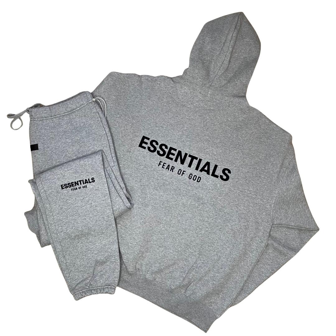 Fear of God ESSENTIALS - Dark Heather Oatmeal Tracksuit (SS22) | Hype ...