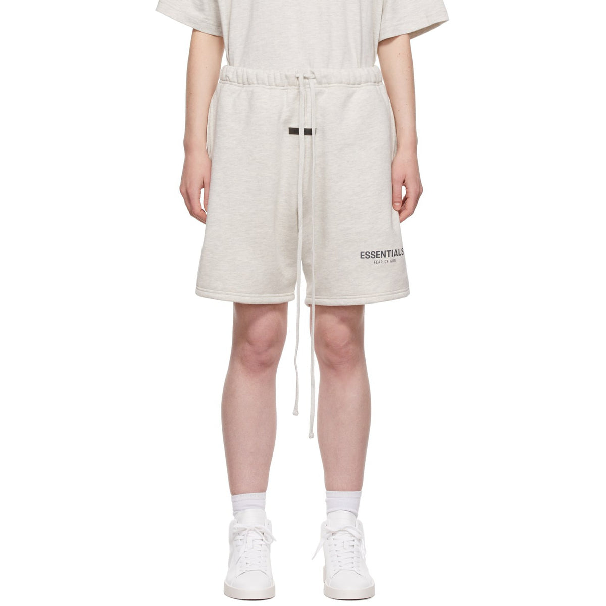 Fear of God ESSENTIALS - Light Heather Oatmeal Core Collection Shorts ...